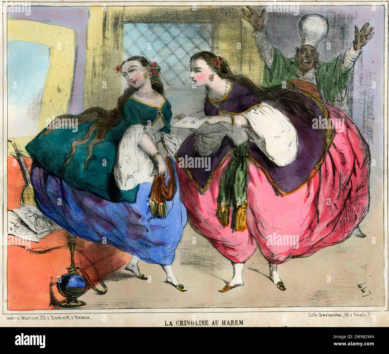 La Crinolonomanie by Charles Vernier -- The Crinoline at the Harem ...