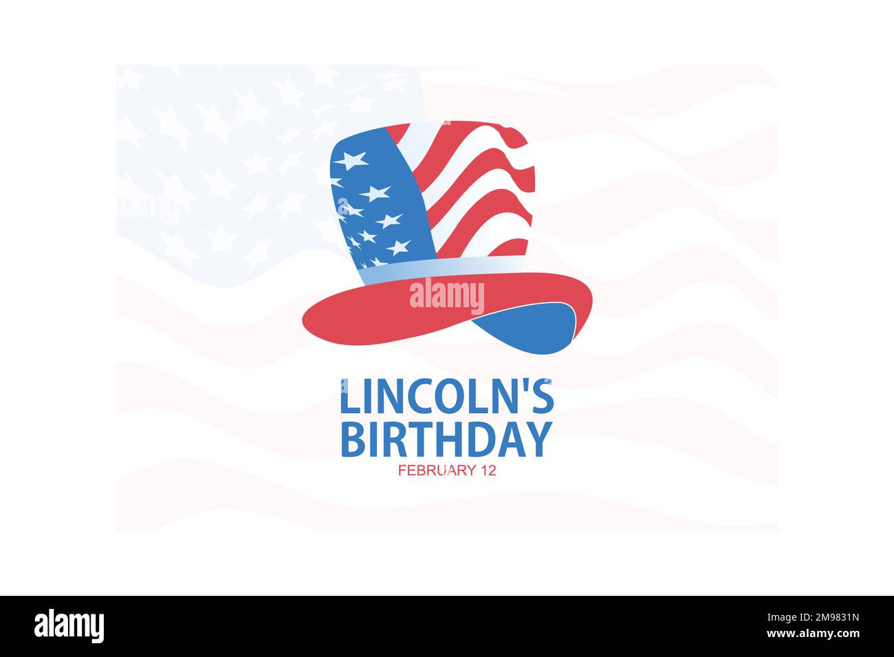 Lincoln's birthday theme vector illustration. February 12, flat vector ...