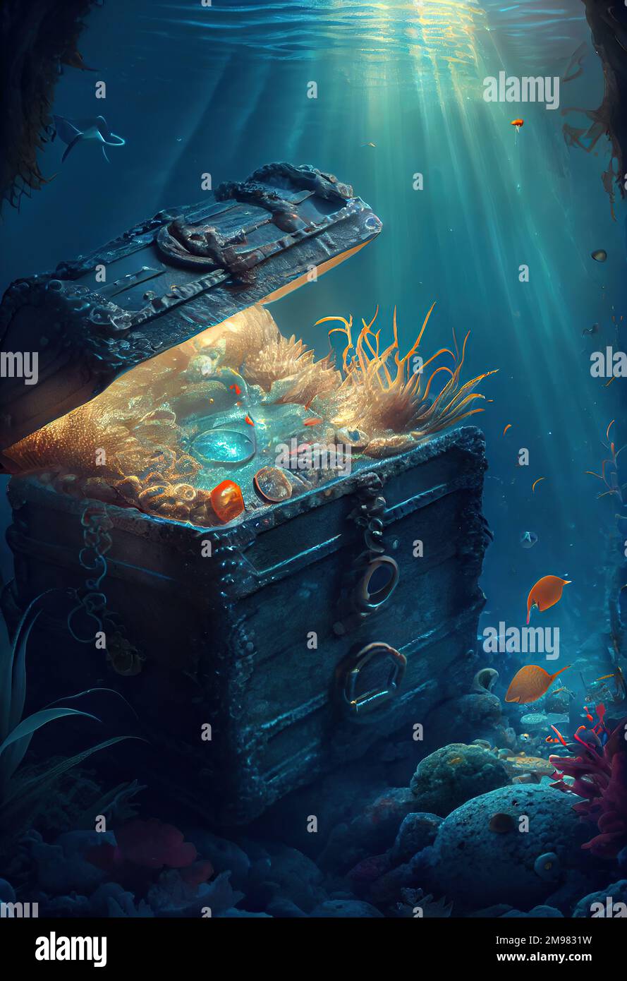 Treasure box under the sea hi-res stock photography and images - Alamy