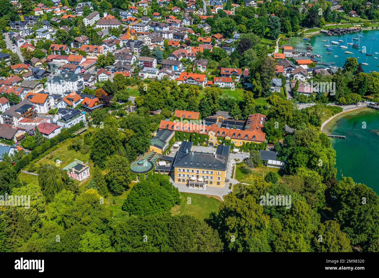 Aerial view to Tutzing on Lake Starnberg, beautiful community in Upper Bavaria Stock Photo - Alamy