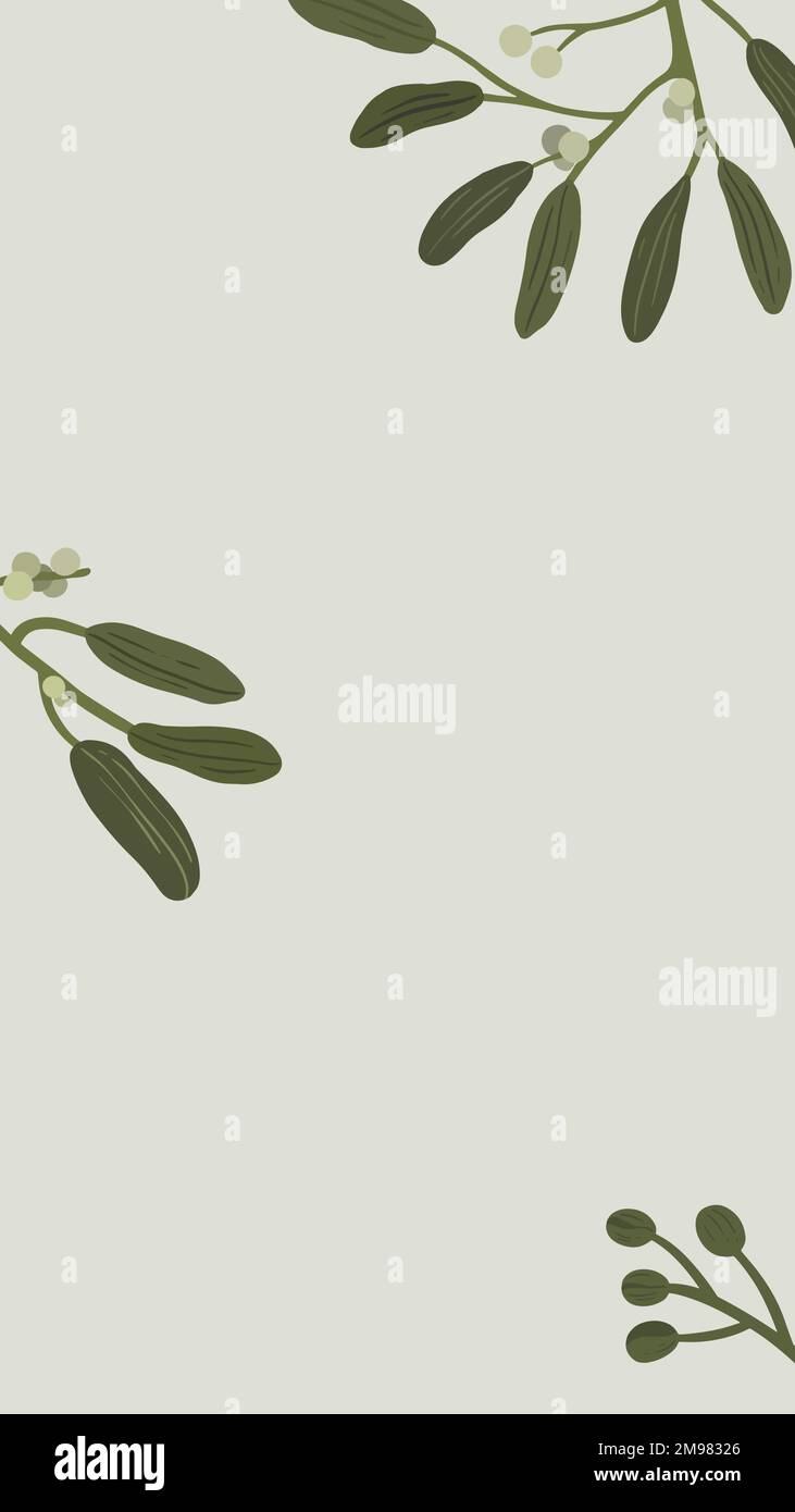 Botanical flower copyspace on a gray phone background vector Stock ...