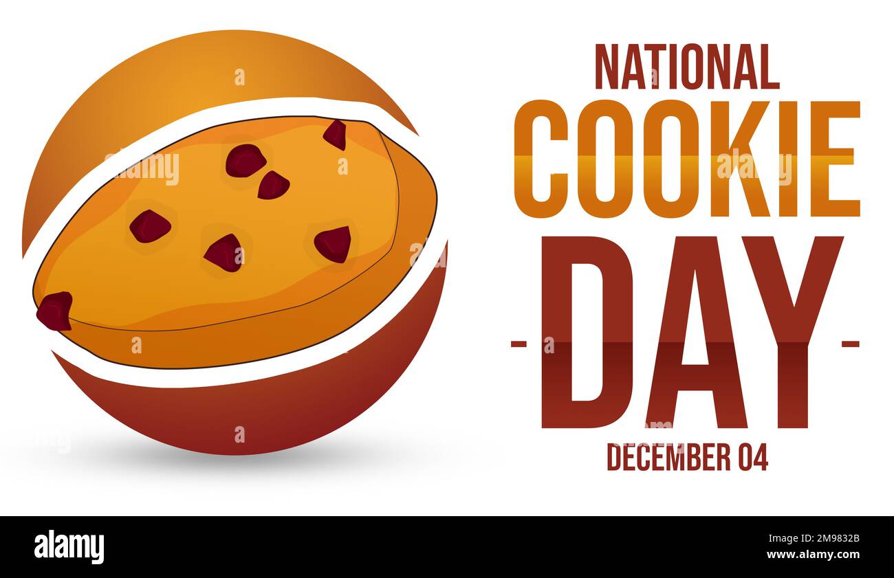 National Cookie Day Wallpaper with Cookie Illustration and Typography. Cookie day background ...