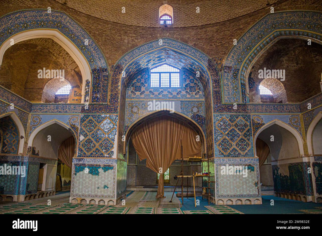 TABRIZ, IRAN - JULY 16, 2019: Interior of the Blue mosque in Tabriz ...