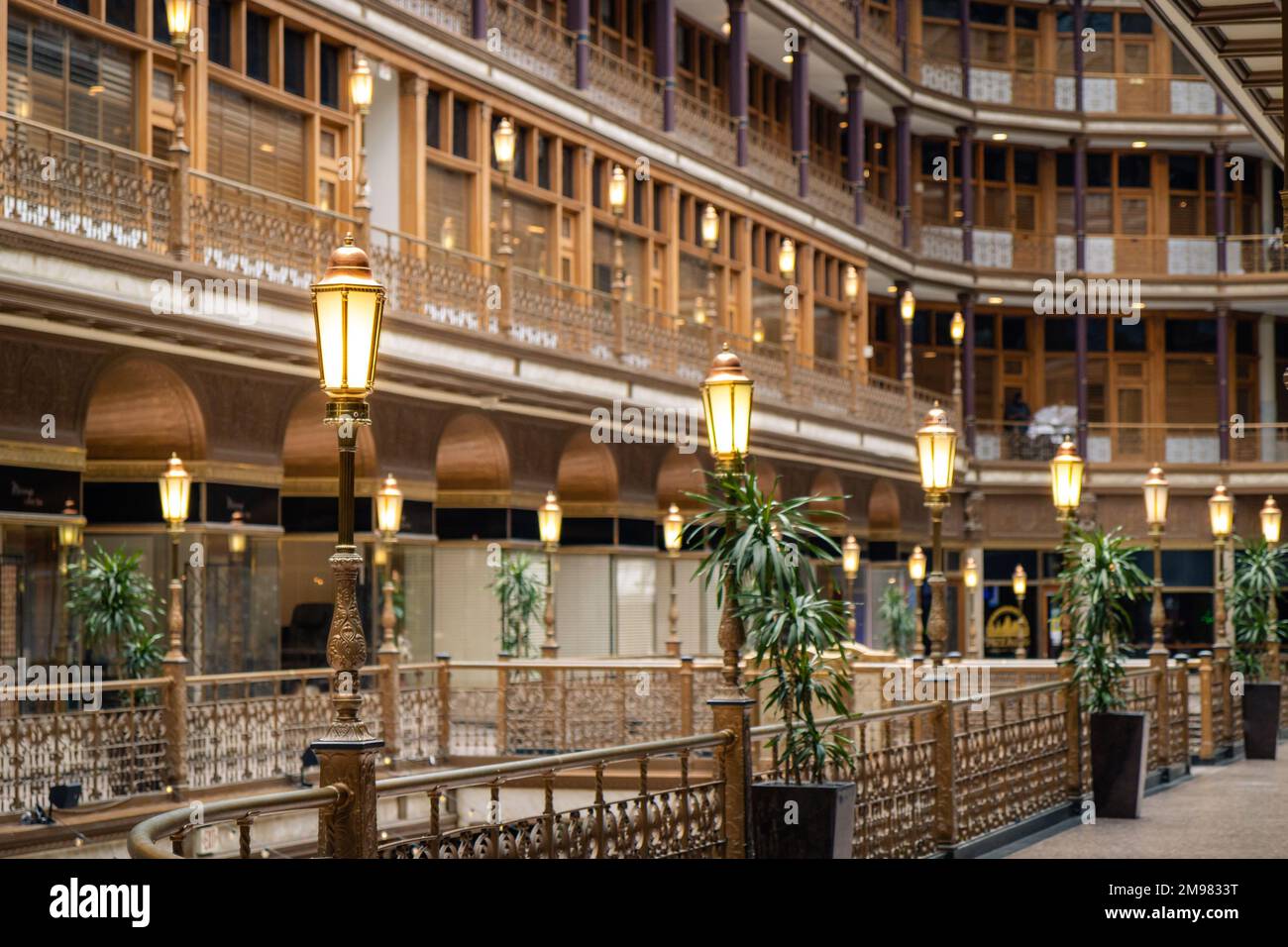 The luxury Arcade Shopping Center and Hotel inside, Cleveland, USA ...
