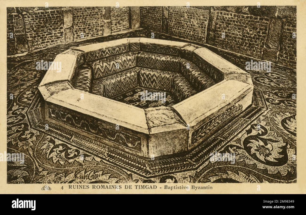 A Byzantine Baptismal Pool at Timgad, a Roman colonial town in the ...