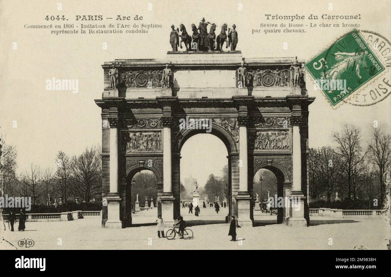 Arc de Triomphe de Carrousel, Place du Carrousel, Paris, France Stock ...