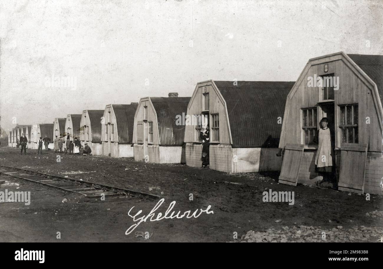 Temporary accomodation for the occupants of Geluwe, a town in the West ...