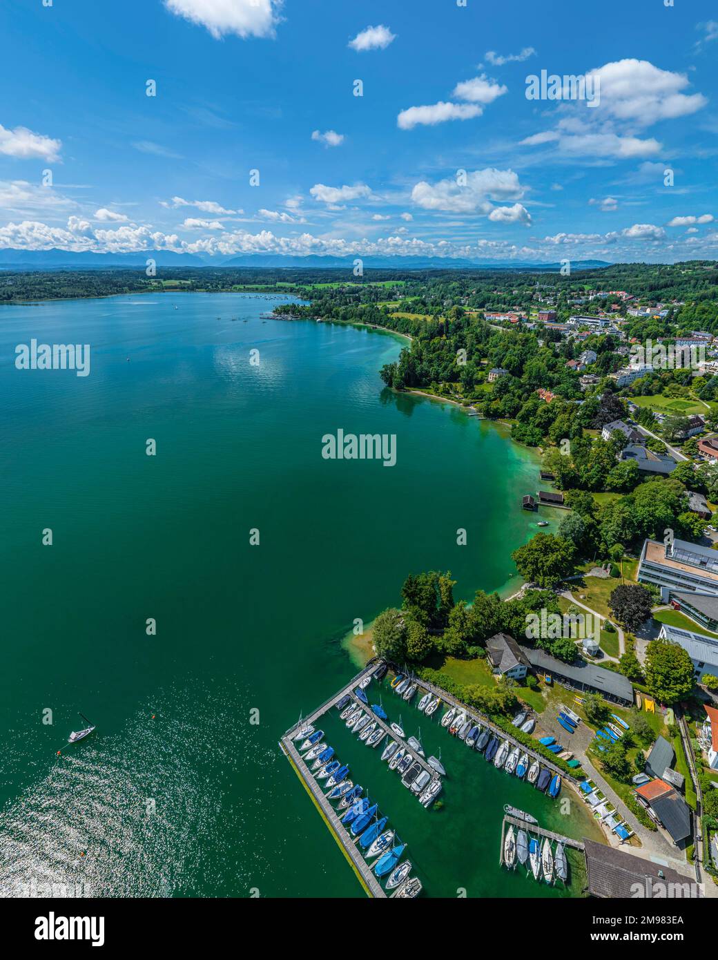 Aerial view to Tutzing on Lake Starnberg, beautiful community in Upper Bavaria Stock Photo - Alamy