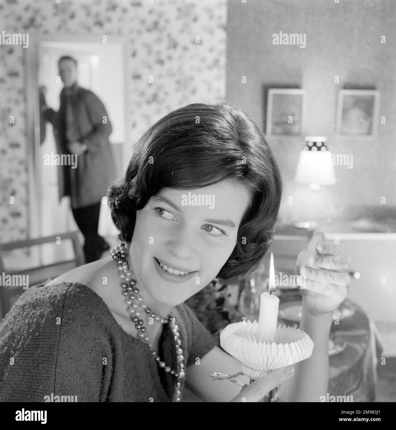 Advertisement for Nivea cream -- female model (Adrienne Connor) and a ...