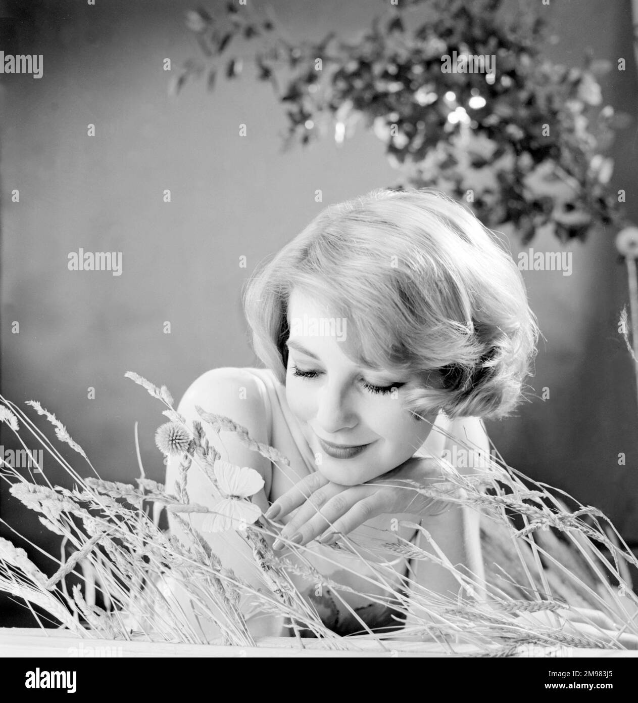 Advertisement for Nivea shampoo -- female model (Sandra Paul) posing in ...