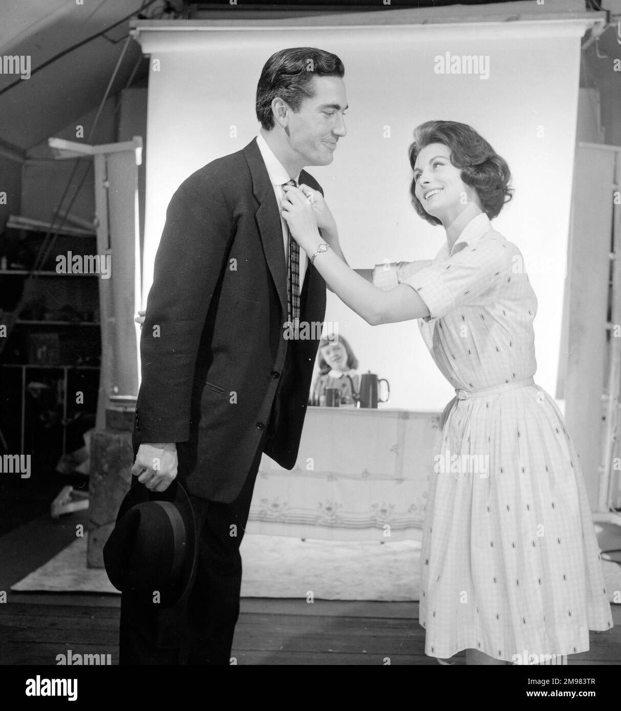 Advertisement for Nescafe -- male and female models posing Stock Photo ...