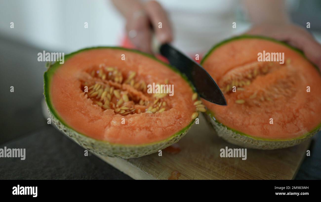 Cutting yellow ripe melon in hi-res stock photography and images - Alamy