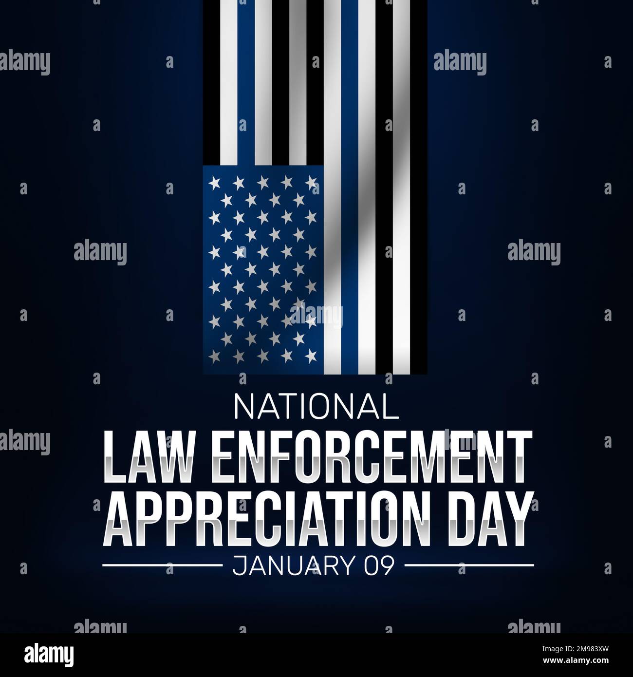 National Law Enforcement Appreciation Day Background with waving flag ...