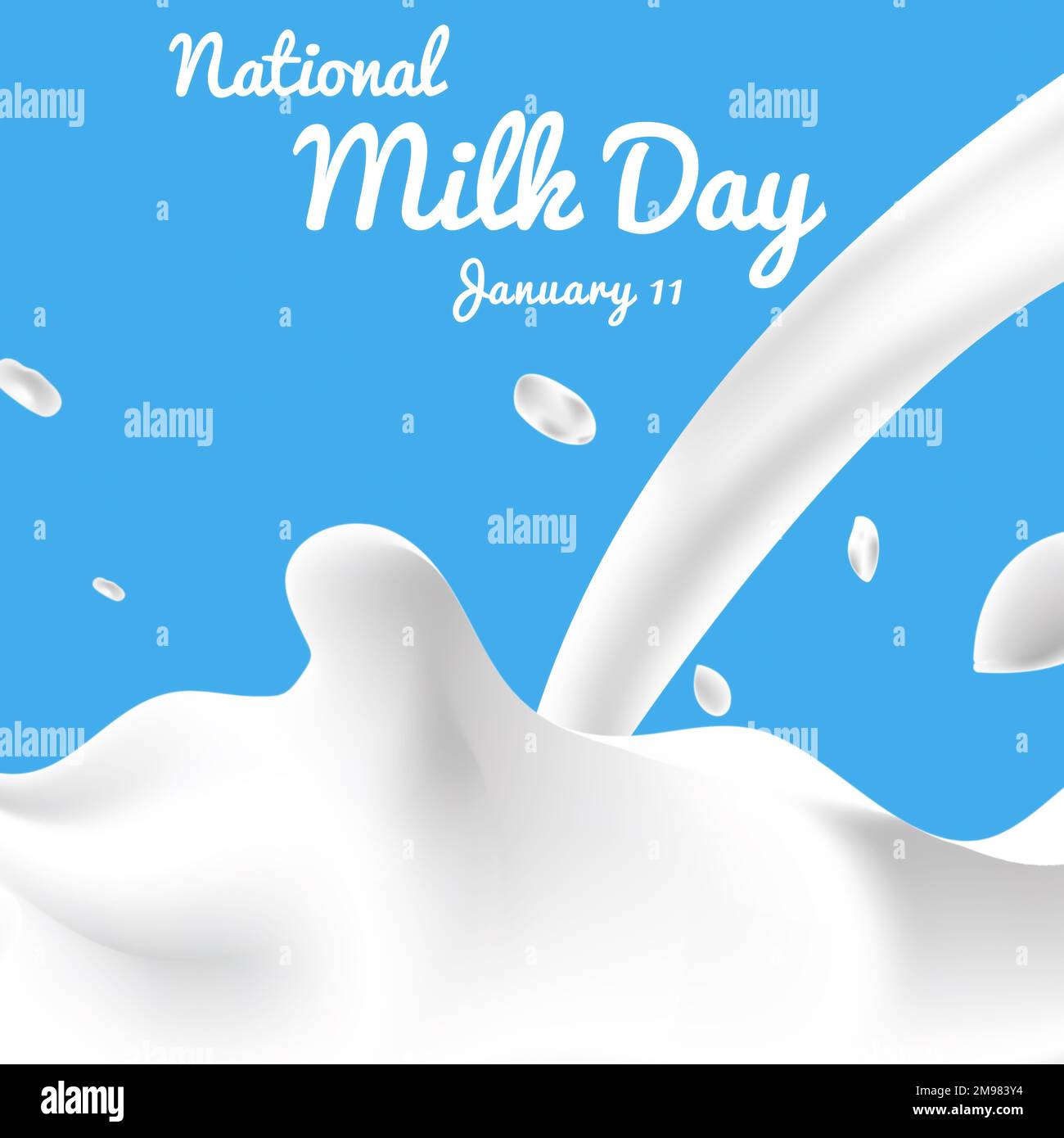 National Milk Day Wallpaper with White Milk pouring onto the blue ...