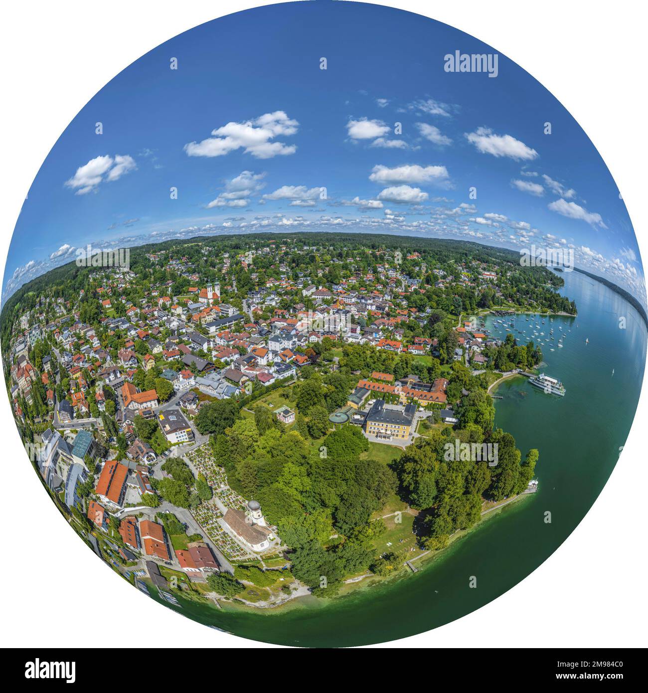 Aerial view to Tutzing on Lake Starnberg, beautiful community in Upper Bavaria Stock Photo - Alamy
