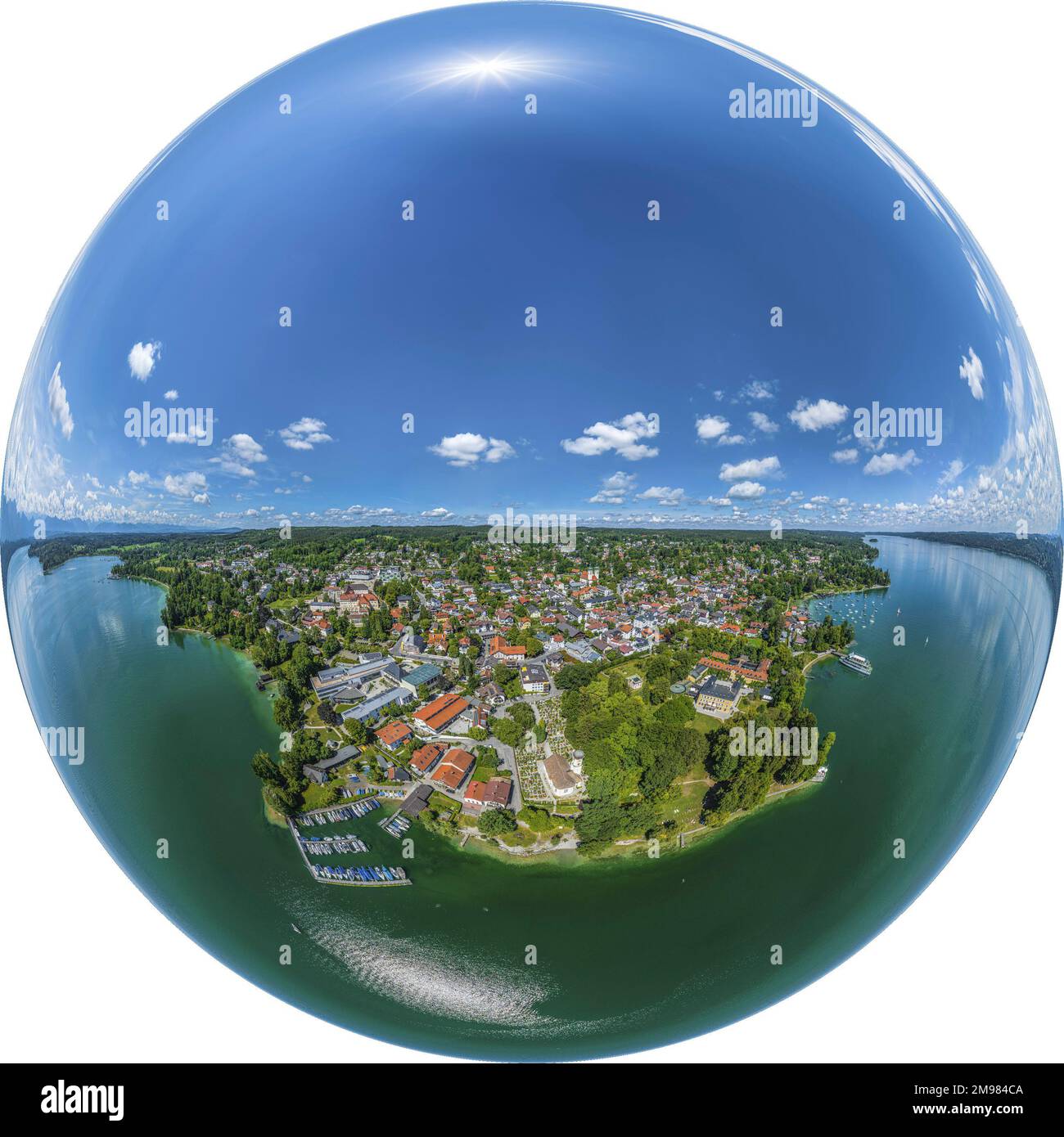 Aerial view to Tutzing on Lake Starnberg, beautiful community in Upper Bavaria Stock Photo - Alamy