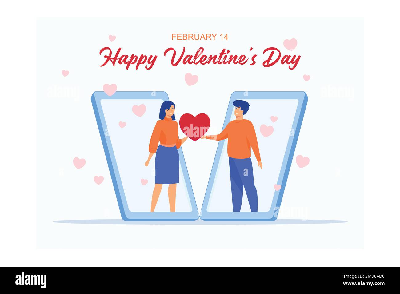 Cute poster, Valentine's Day, Technology spring love app smartphone ...