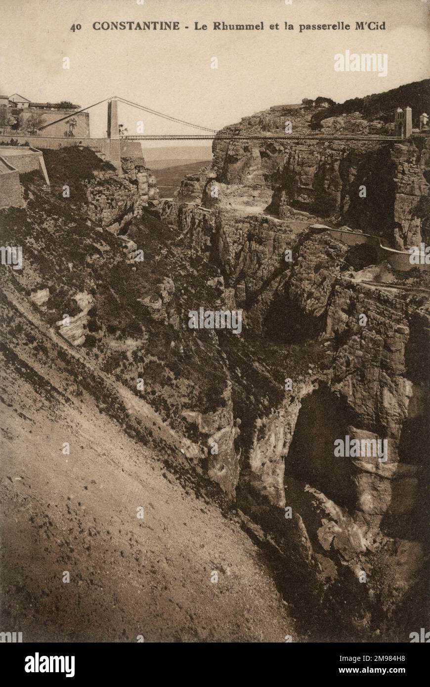 The Sidi M'Cid bridge spans the gorge through which the Rhummel flows ...