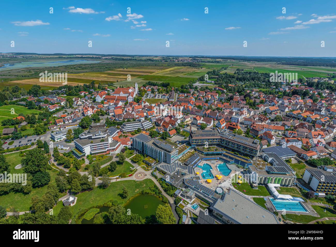 The Upper Swabian town of Bad Buchau from above Stock Photo - Alamy