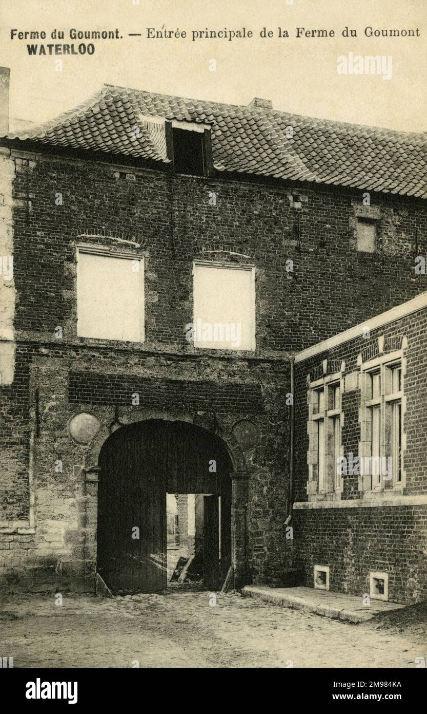 The main archway to Hougoumont farmhouse, a principal site of fighting ...
