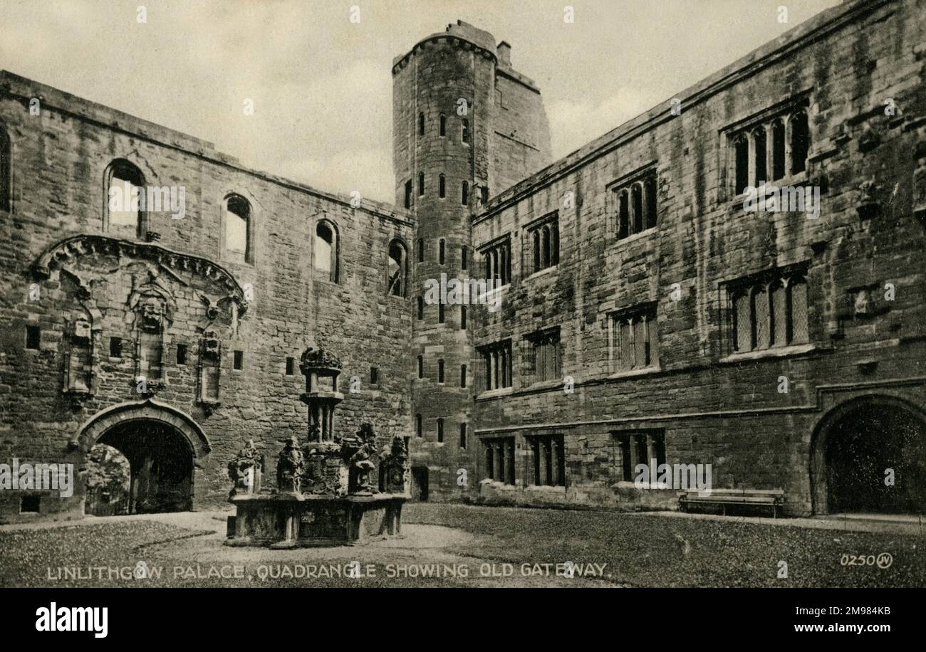 Lothian, Scotland - Linlithgow Palace, showing the interior of the ...