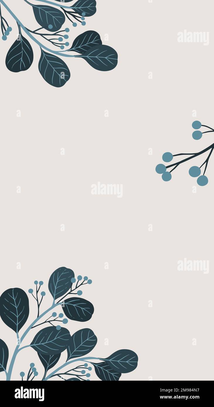 Botanical copy space on a gray phone background vector Stock Vector ...