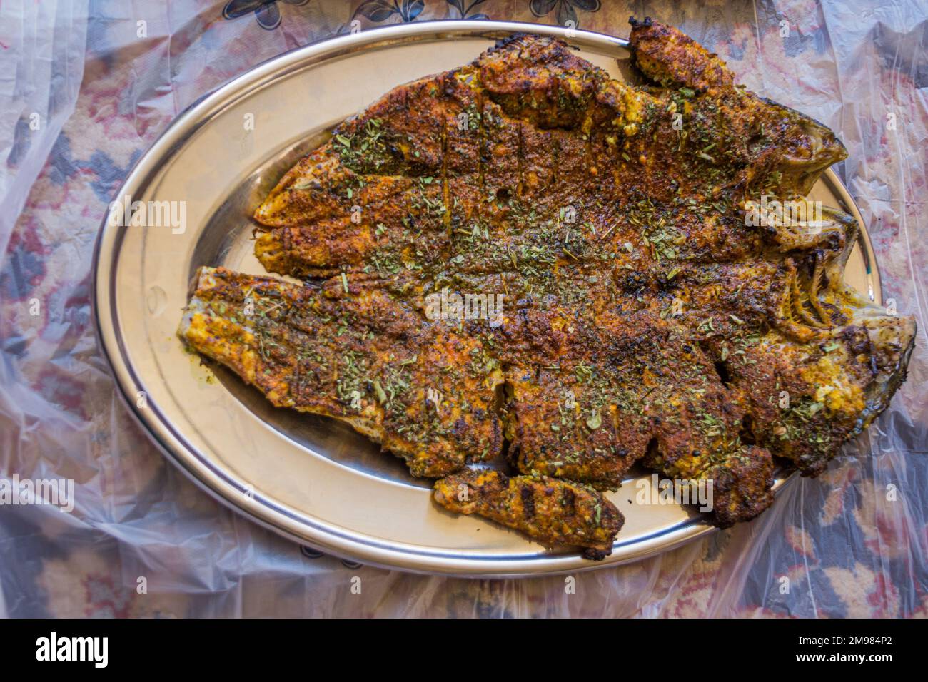Grilled fish in Palangan village in Kurdistan region, Iran Stock Photo ...