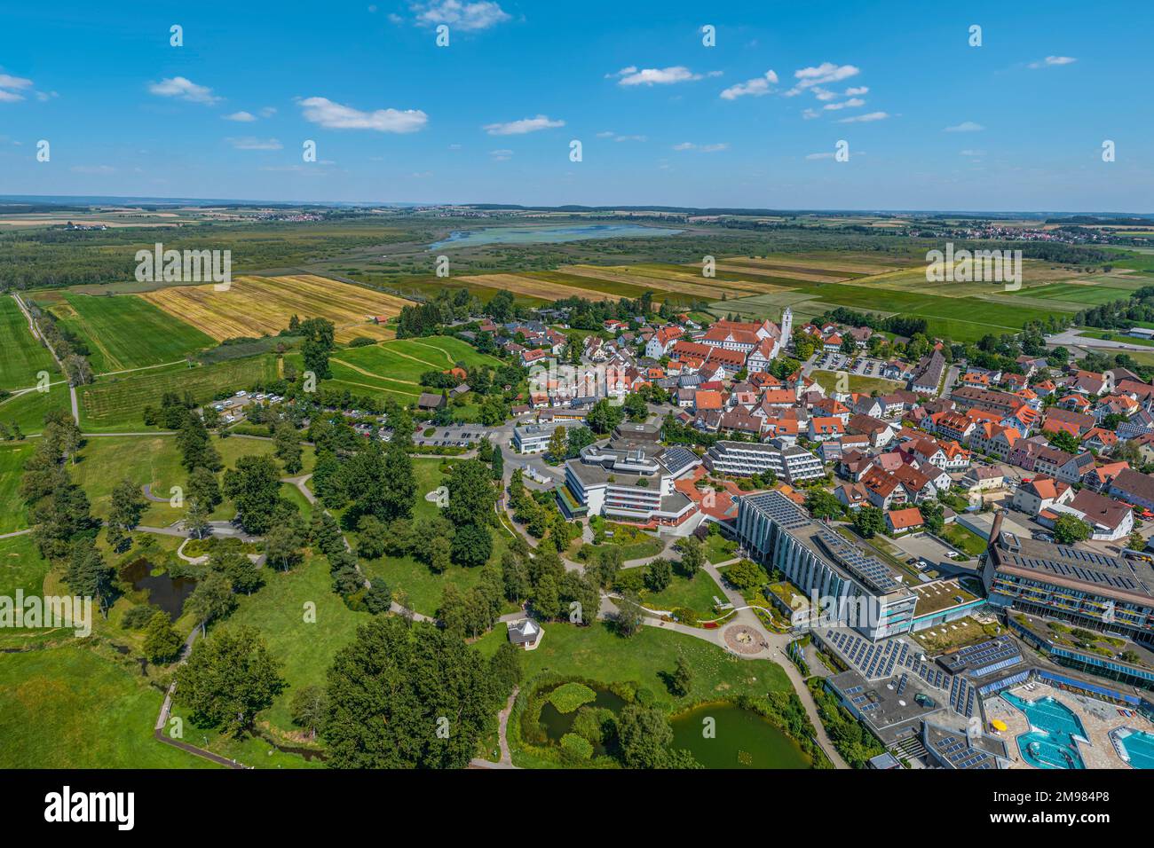 The Upper Swabian town of Bad Buchau from above Stock Photo - Alamy
