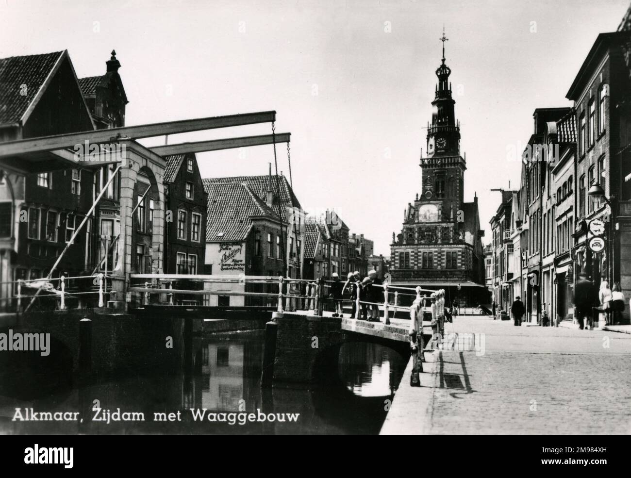Alkmaar, Zijdam with Waag building -The Netherlands. Image of a bridge ...