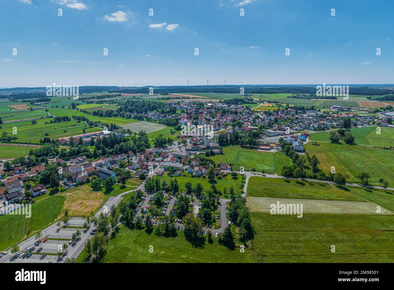 The Upper Swabian town of Bad Buchau from above Stock Photo - Alamy