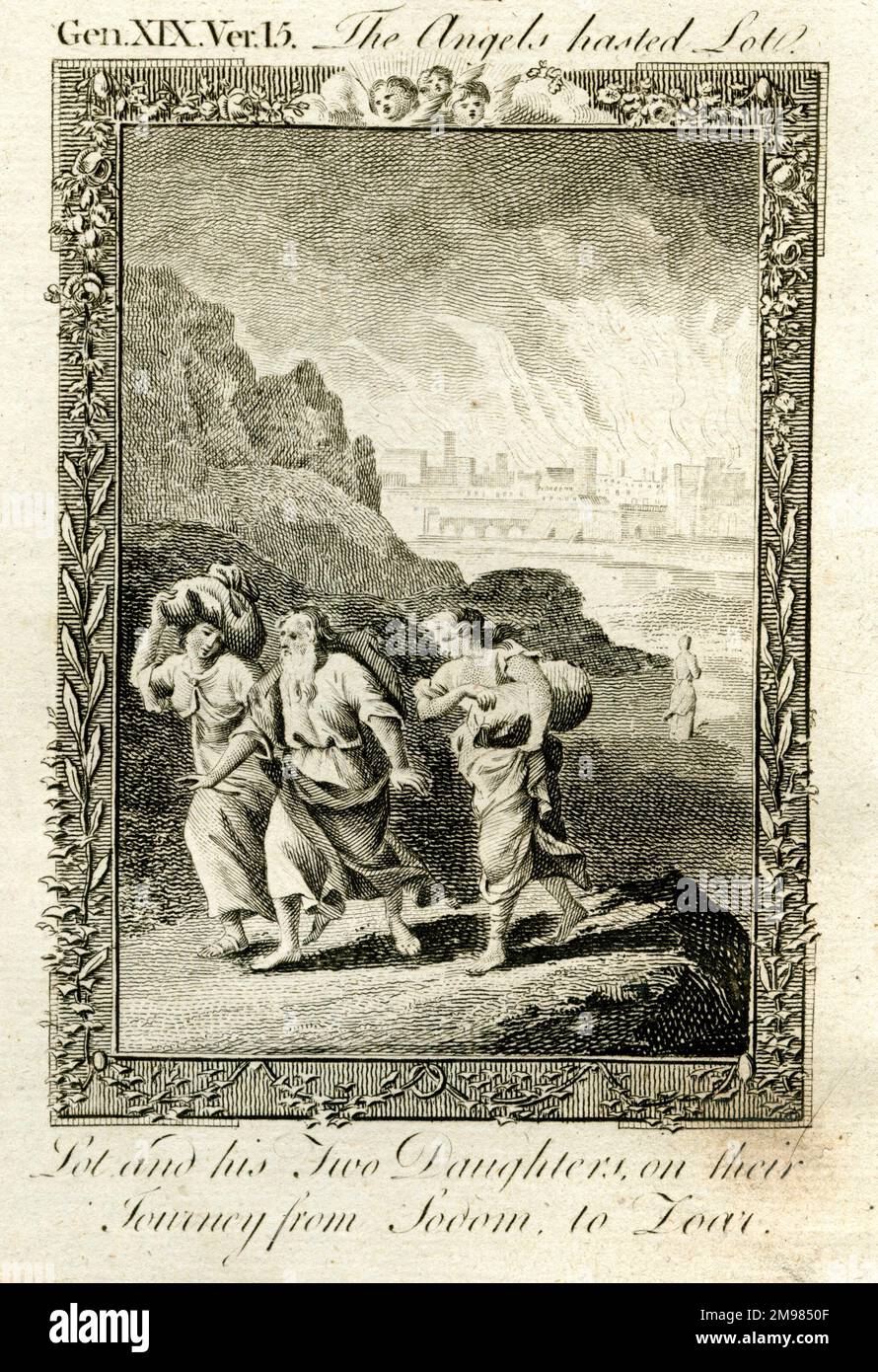 Lot and his two daughters on their journey from Sodom to Zoar - Thomas ...