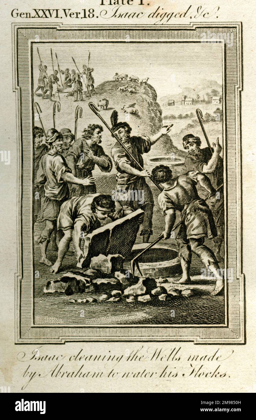 Isaac cleaning the wells made by Abraham to water his flocks - Thomas ...