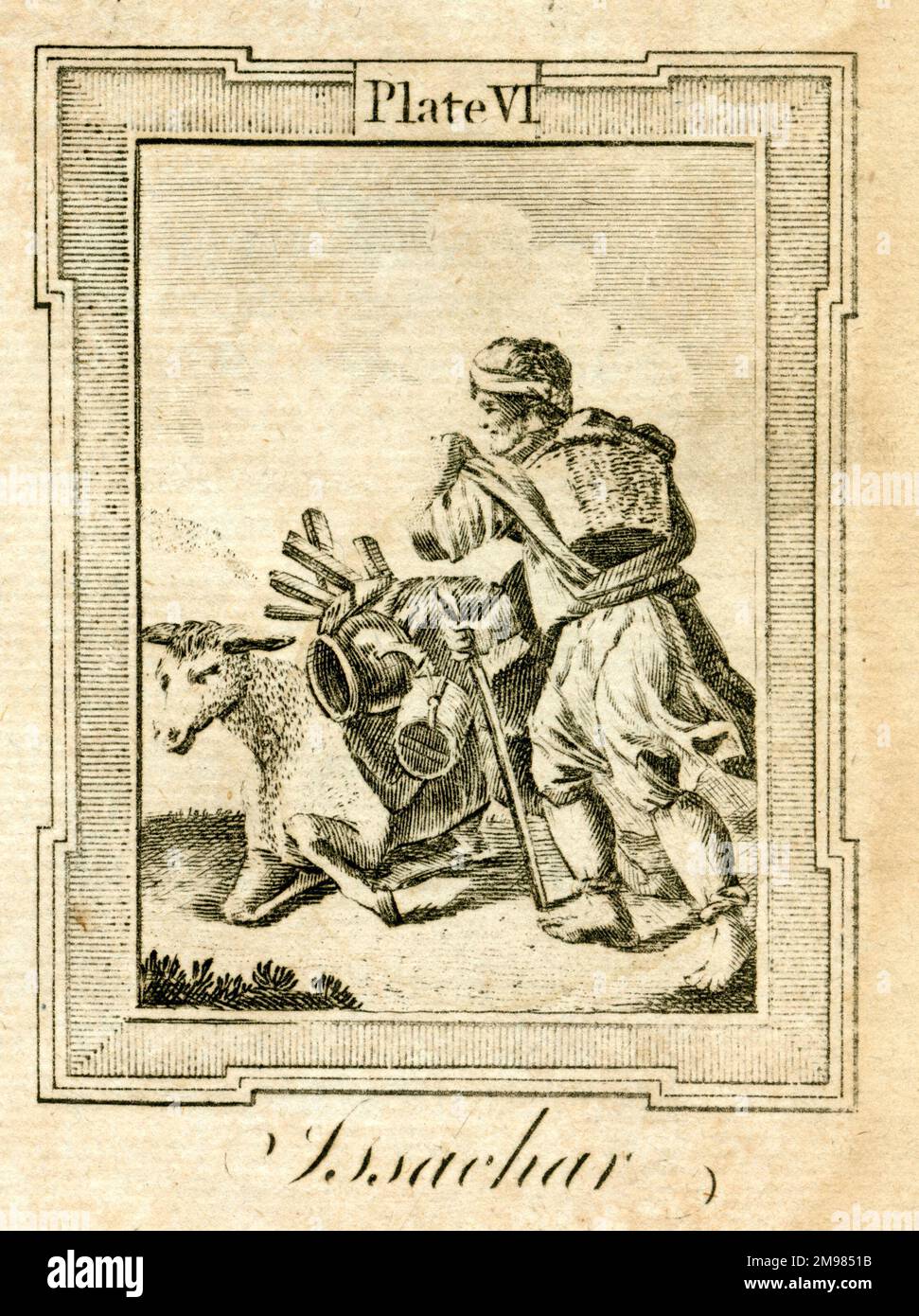 Issachar, Old Testament patriarch, in Thomas Bankes Bible, Plate VI ...