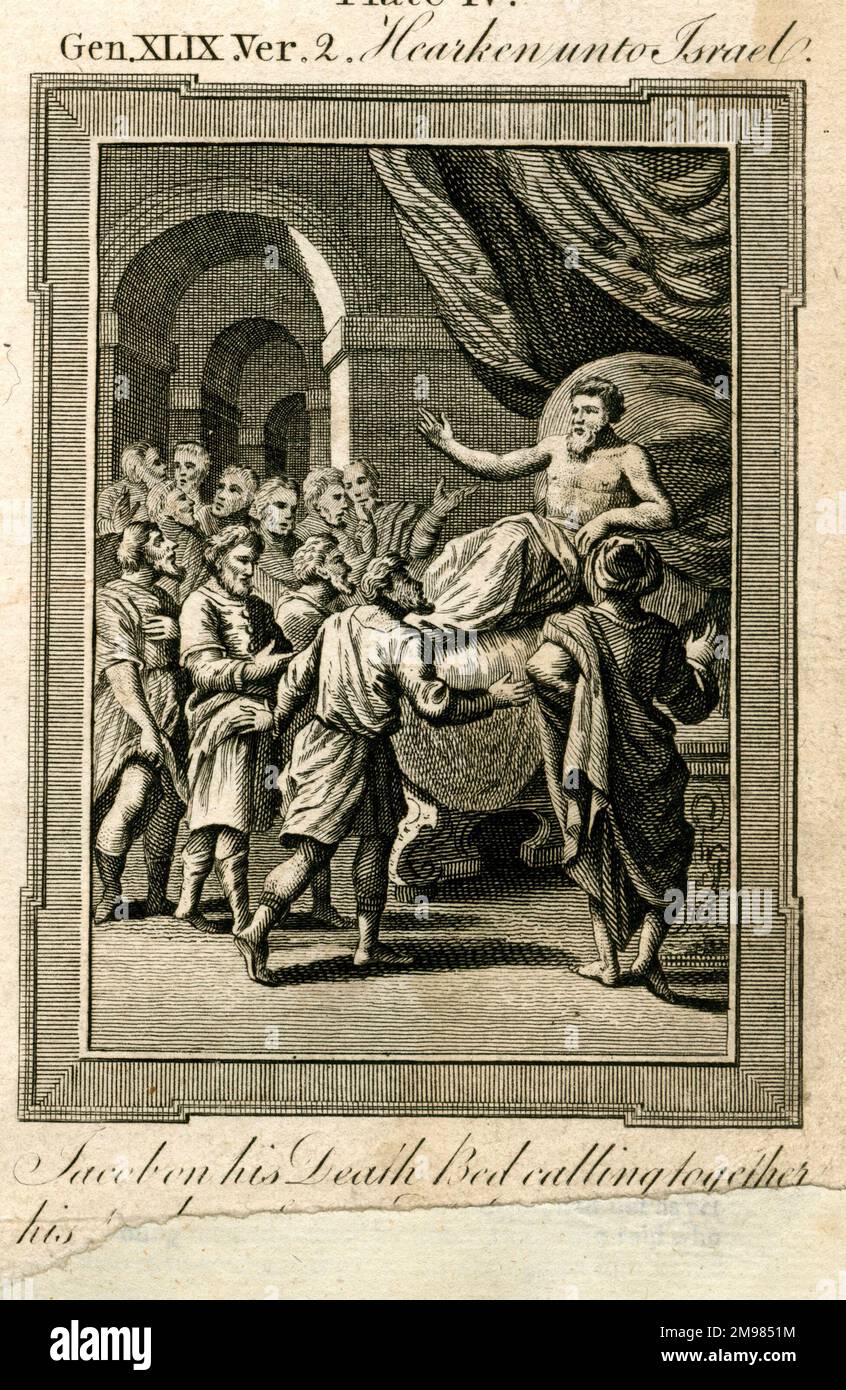 Jacob on his deathbed calling together his sons - Thomas Bankes Bible ...