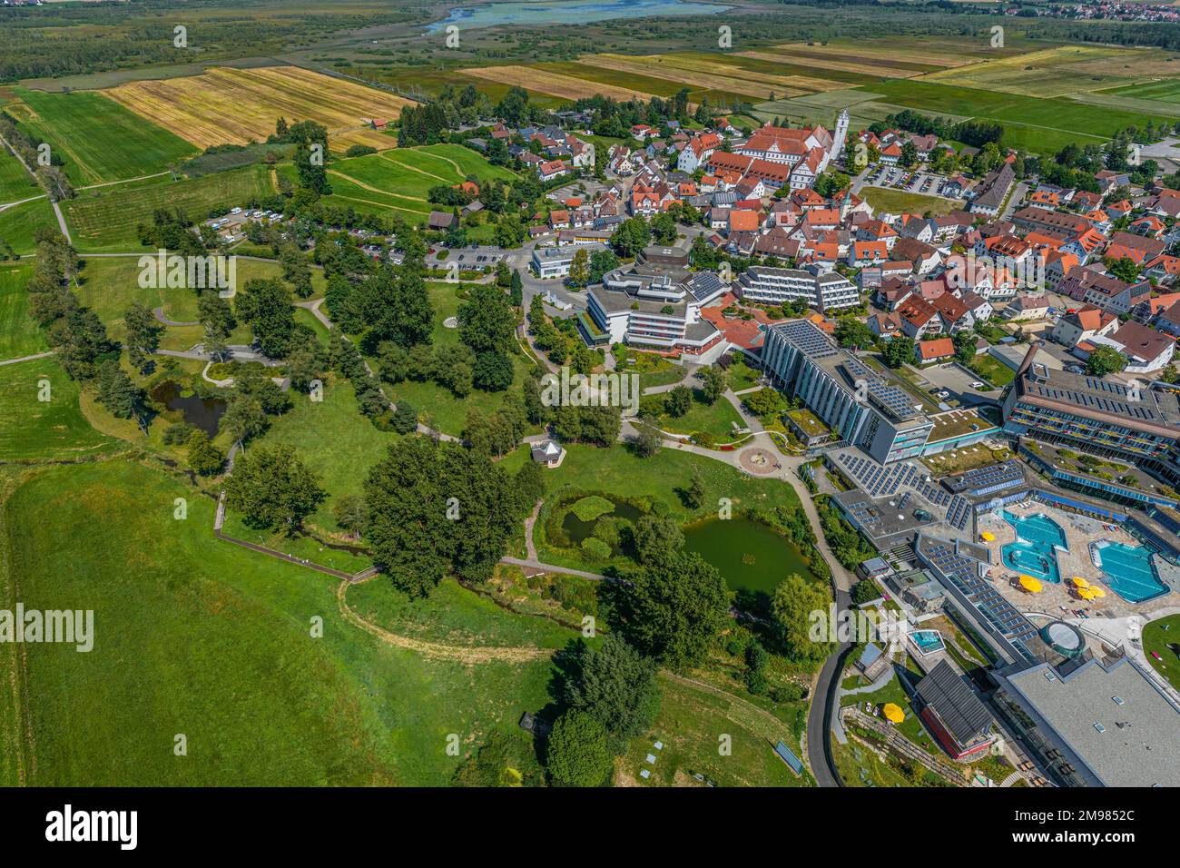 The Upper Swabian town of Bad Buchau from above Stock Photo - Alamy