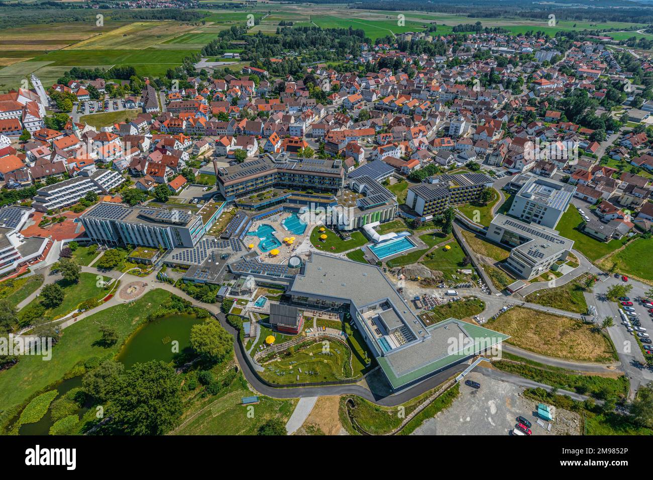 The Upper Swabian town of Bad Buchau from above Stock Photo - Alamy
