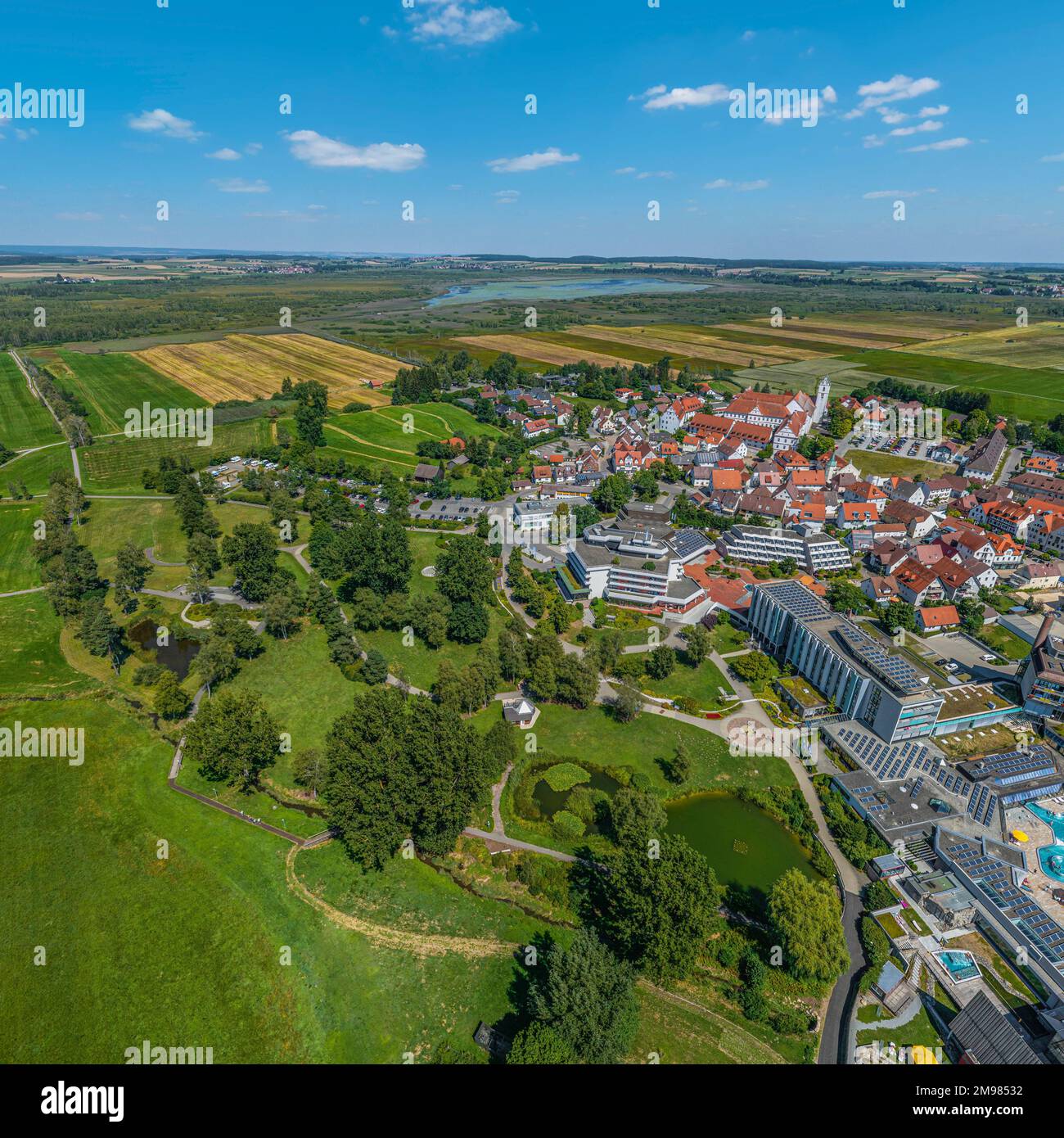The Upper Swabian town of Bad Buchau from above Stock Photo - Alamy