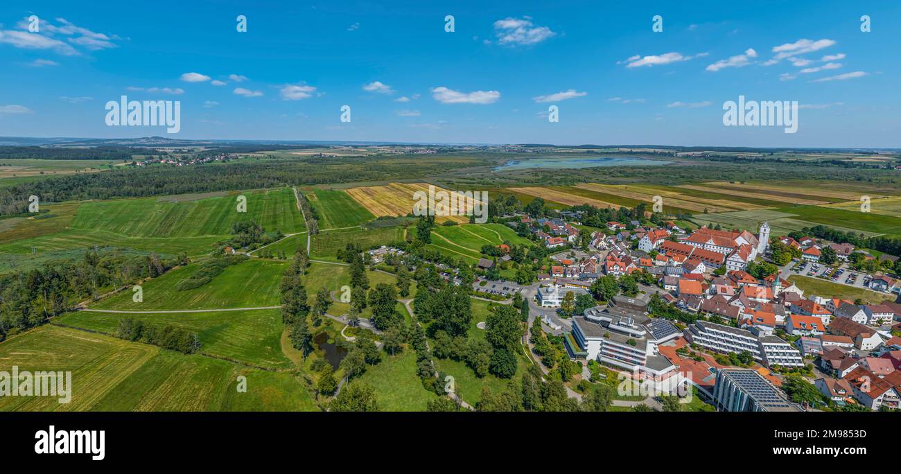The Upper Swabian town of Bad Buchau from above Stock Photo - Alamy