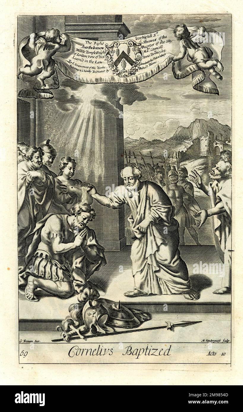 Cornelius baptised - Acts 10 Stock Photo - Alamy