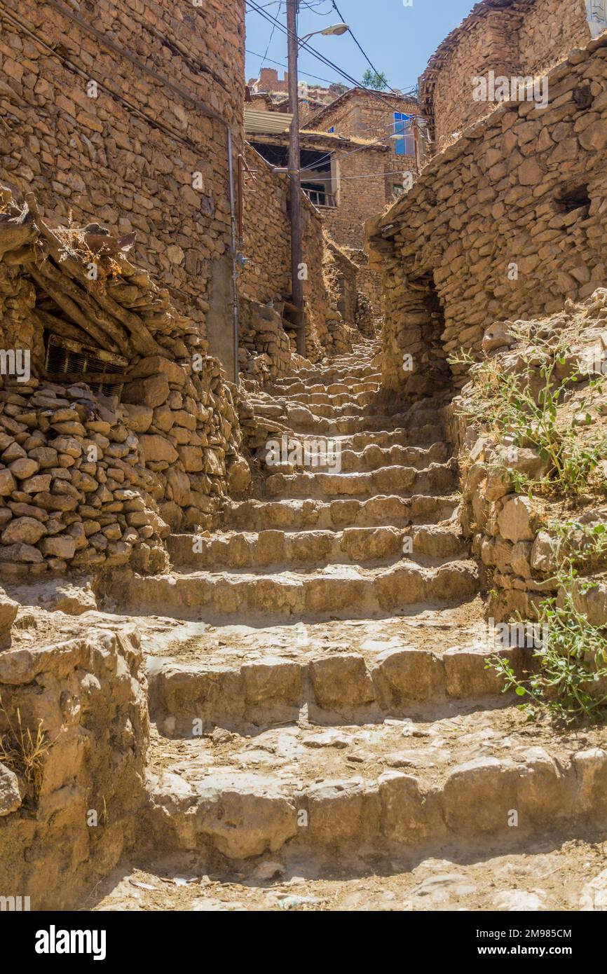 Steps in Palangan village in Kurdistan region, Iran Stock Photo - Alamy
