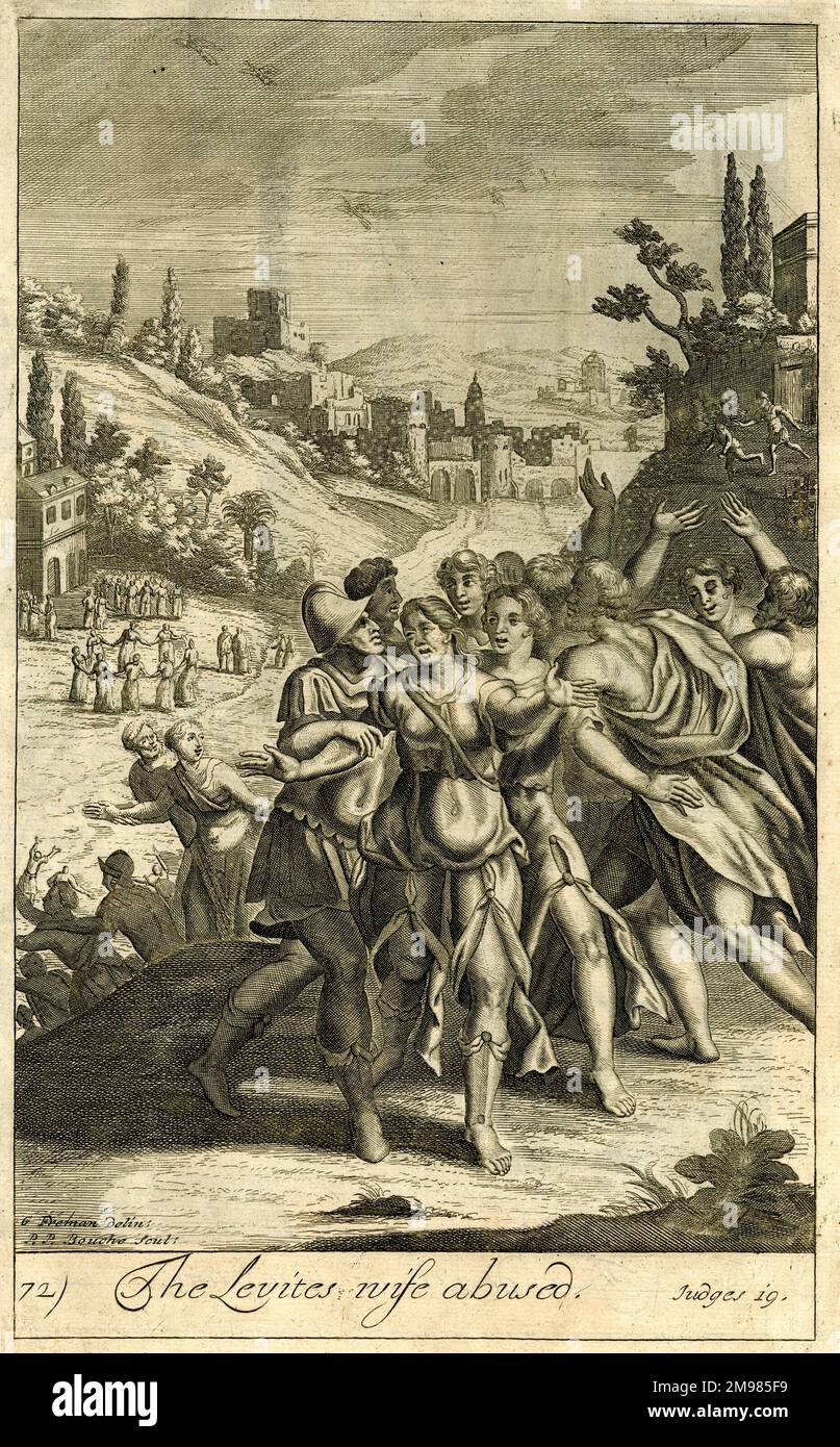 The Levite's wife abused - Judges 19 Stock Photo - Alamy