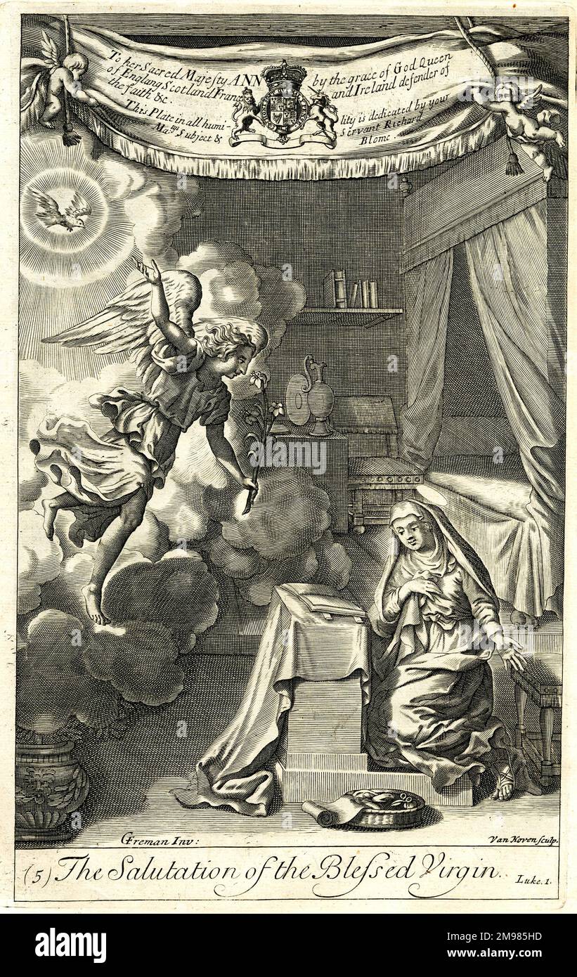 The Salutation of the Blessed Virgin - Luke 1 Stock Photo - Alamy