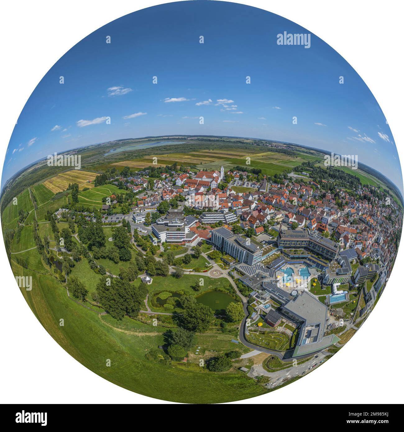 The Upper Swabian town of Bad Buchau from above Stock Photo - Alamy