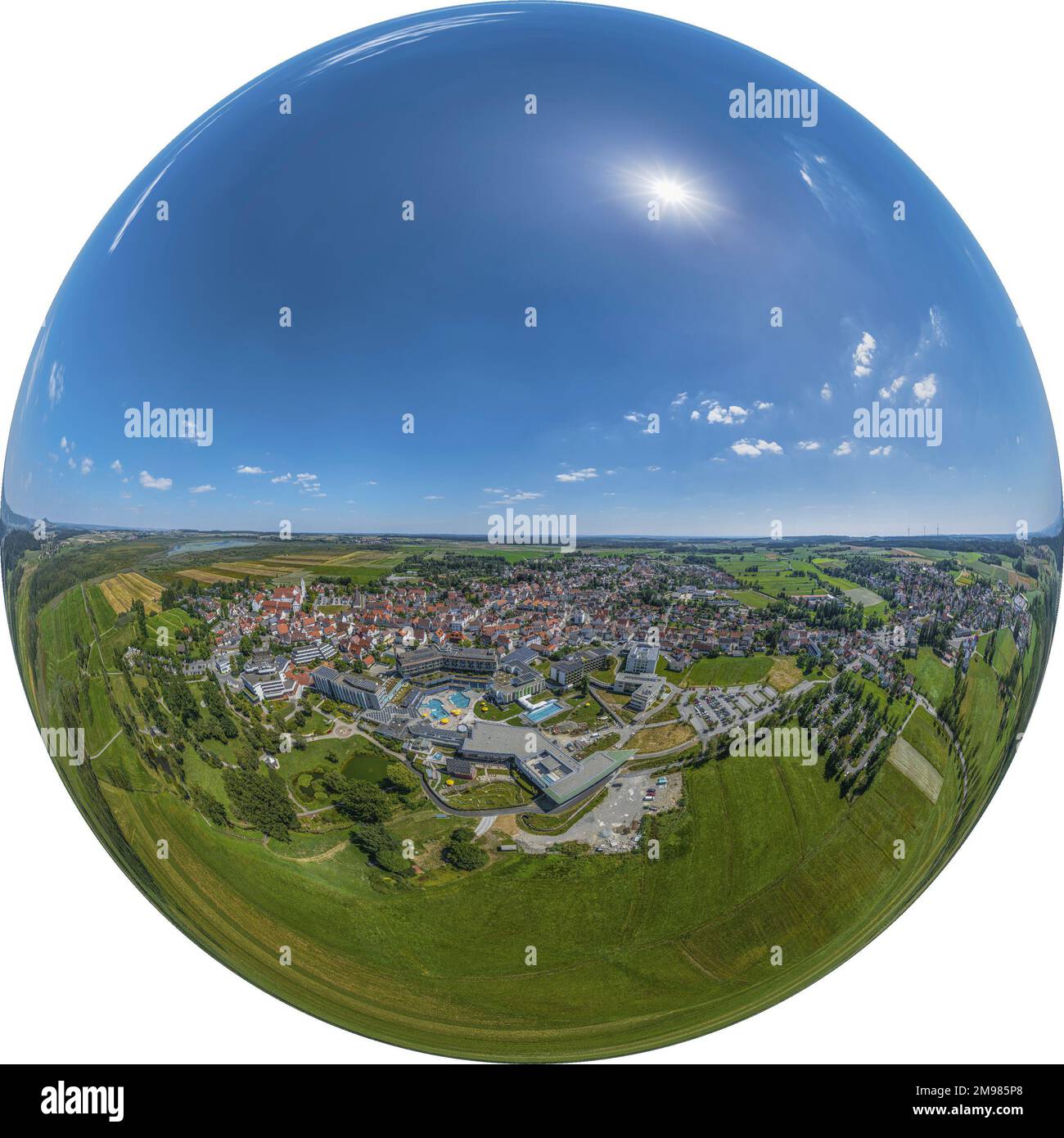 The Upper Swabian town of Bad Buchau from above Stock Photo - Alamy