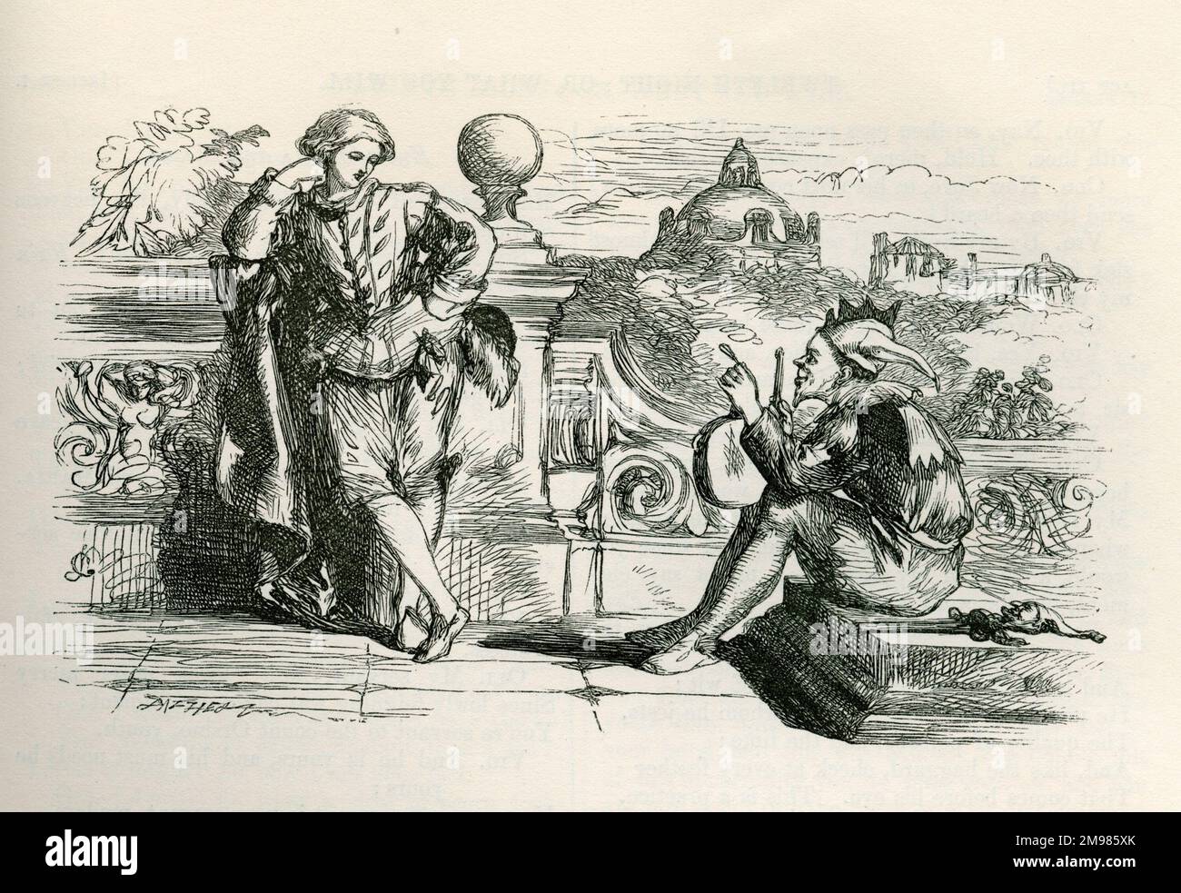 Twelfth Night - Viola, disguised as the page Cesario, chats with Feste ...