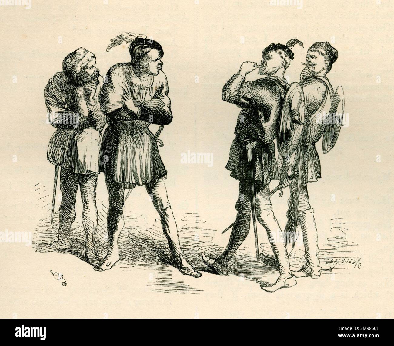 Romeo and Juliet - Capulet versus Montague rivalry in the street. Date: 1862 Stock Photo - Alamy