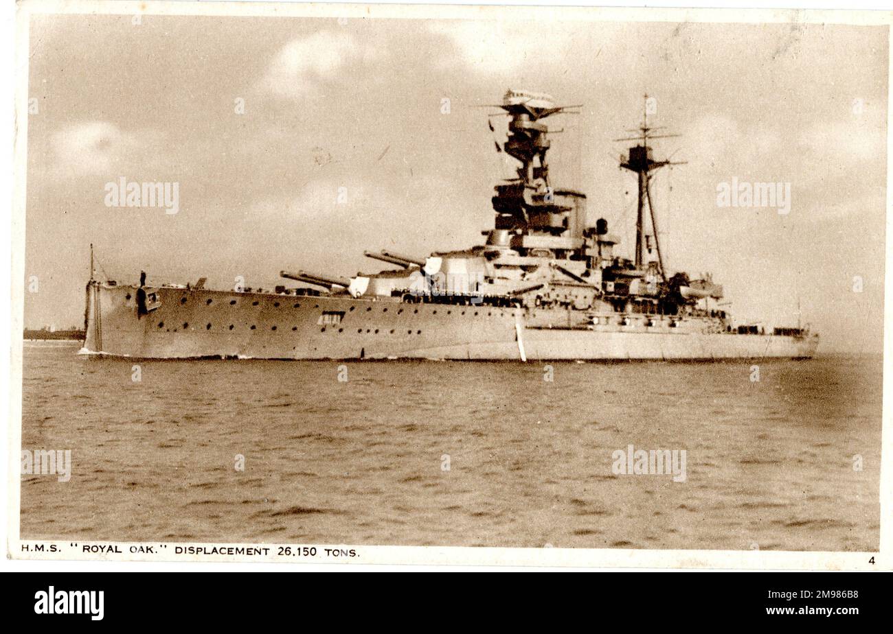HMS Royal Oak, battleship, Revenge class Stock Photo - Alamy