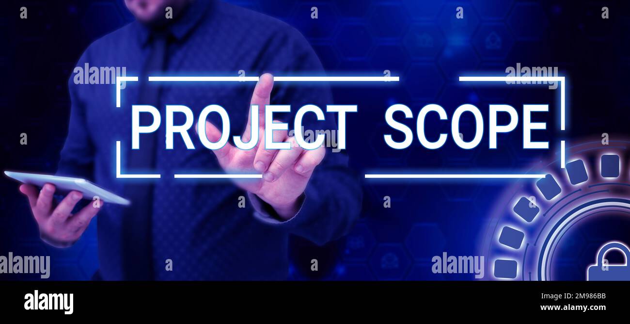 Conceptual display Project Scope. Word Written on evaluation of work ...