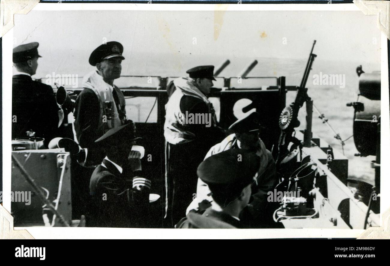 D-Day + 6, Winston Churchill and General Smuts, on board HMS Kelvin ...