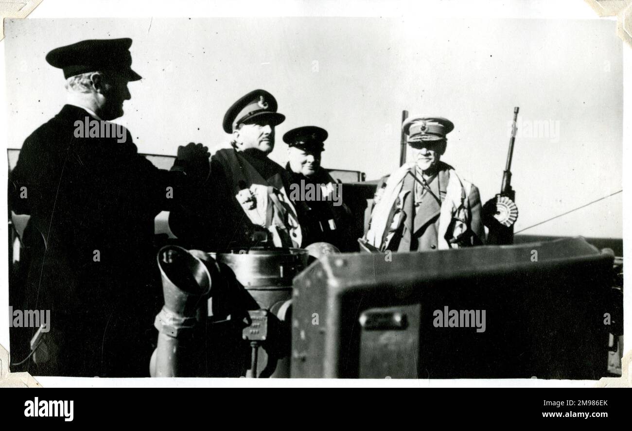 D-Day + 6, Winston Churchill and General Smuts, on board HMS Kelvin ...